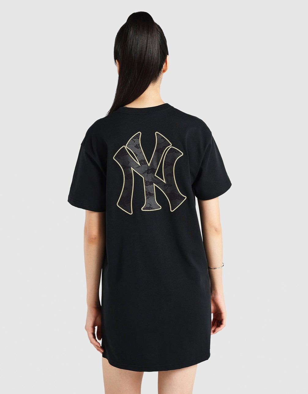 Black New Era Cap Co. MLB LNY New York Yankees Long T-Shirt Dress - JD ...
