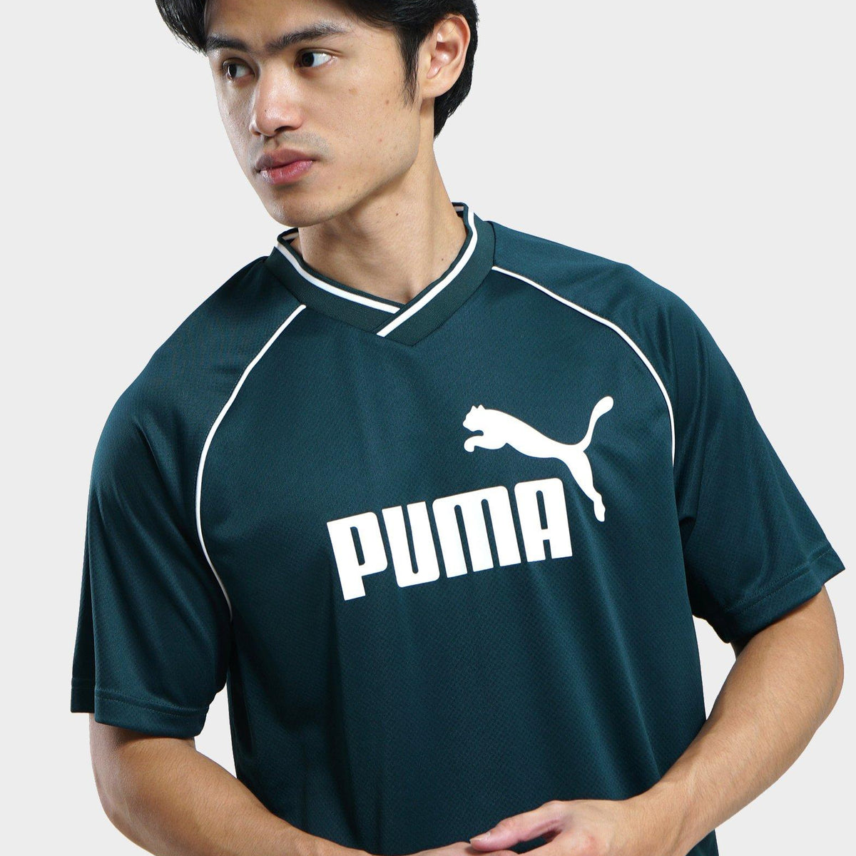 Green Puma Essentials Football Jersey - JD Sports Singapore