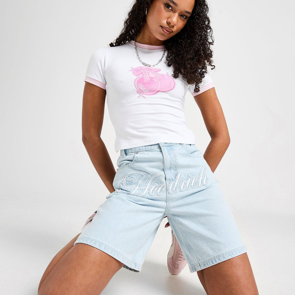 Blue Hoodrich Front Script Jorts - JD Sports Singapore