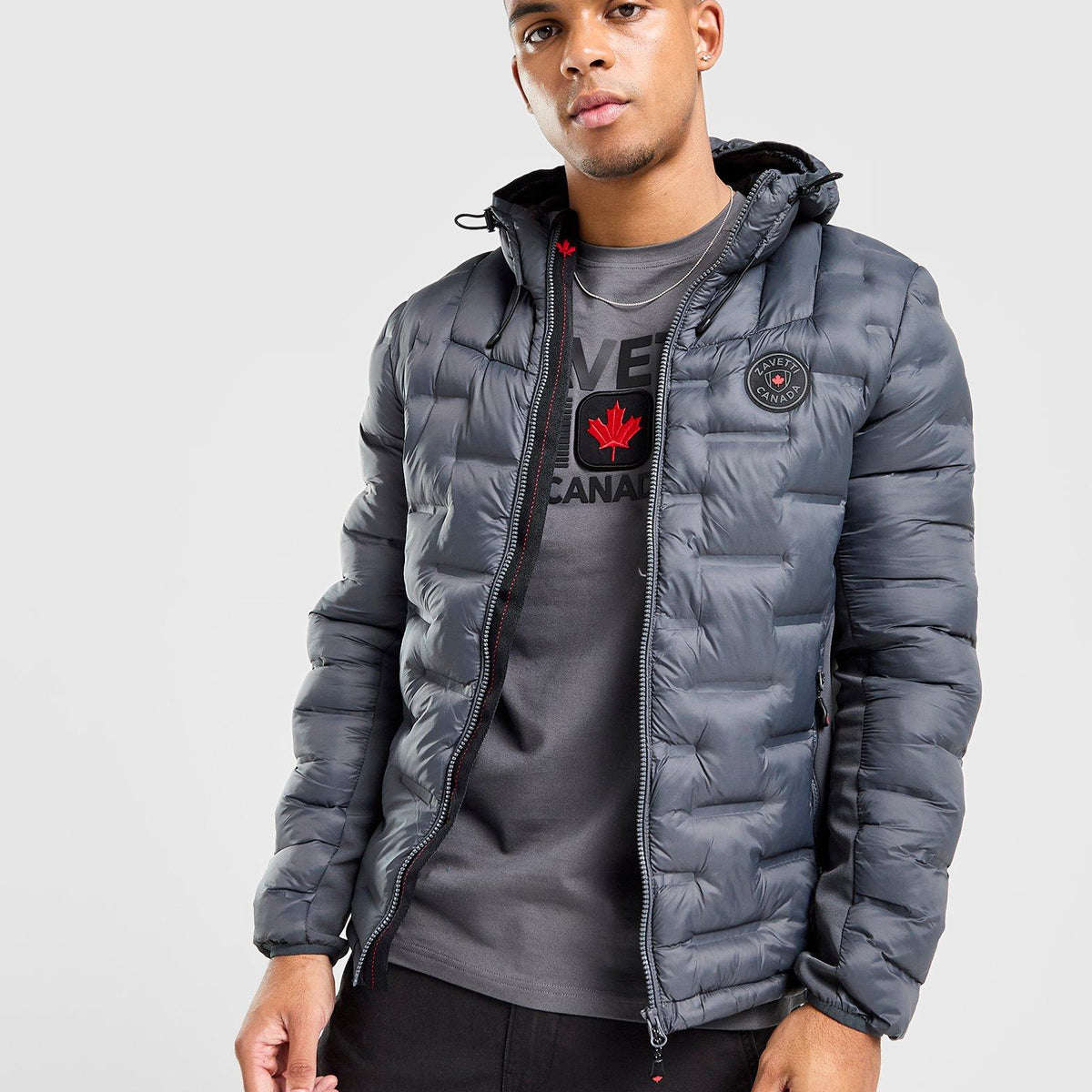 Grey Zavetti Canada Vuziro Hybrid Puffer Jacket - JD Sports Singapore