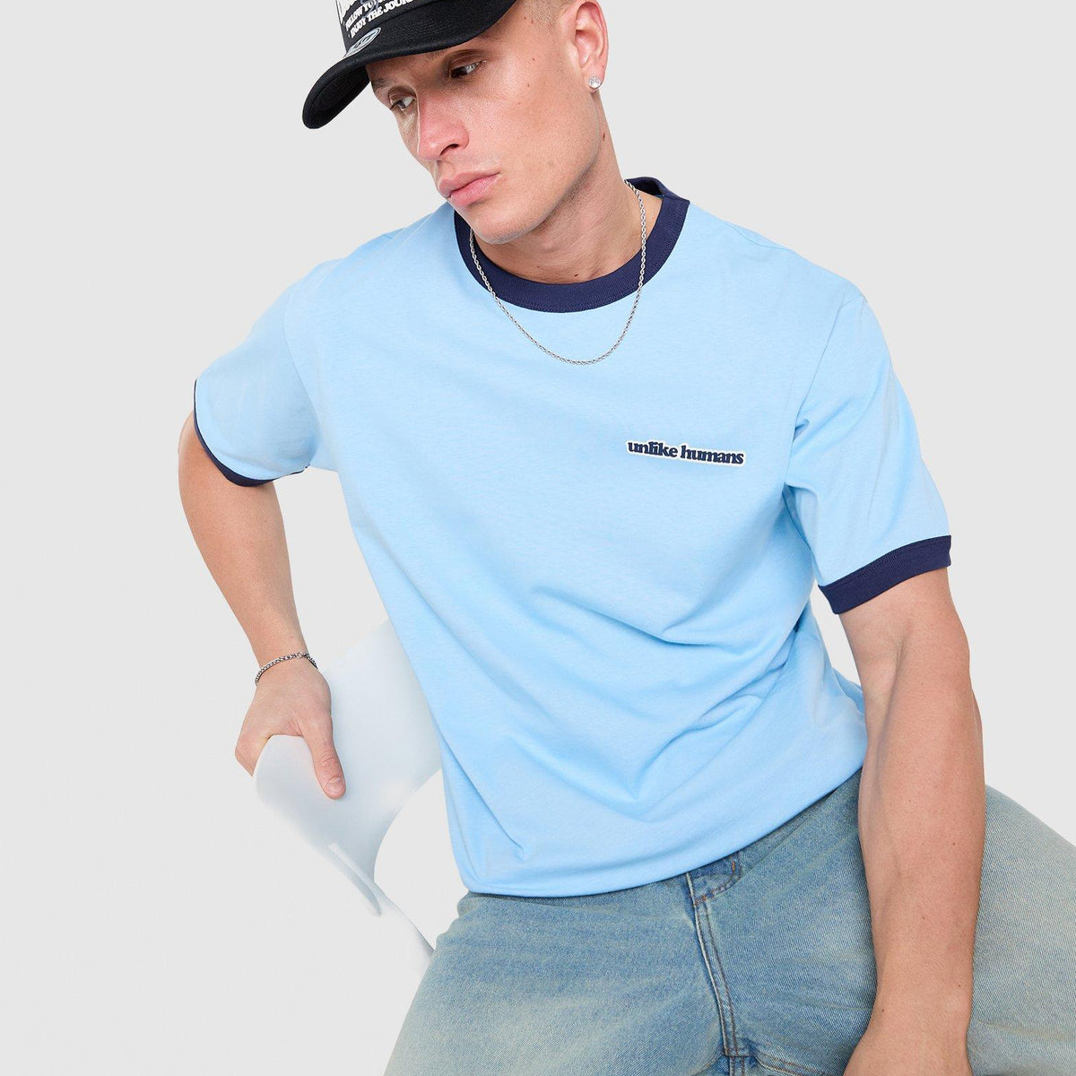 Blue Unlike Humans Alex Ringer T-Shirt - JD Sports Singapore