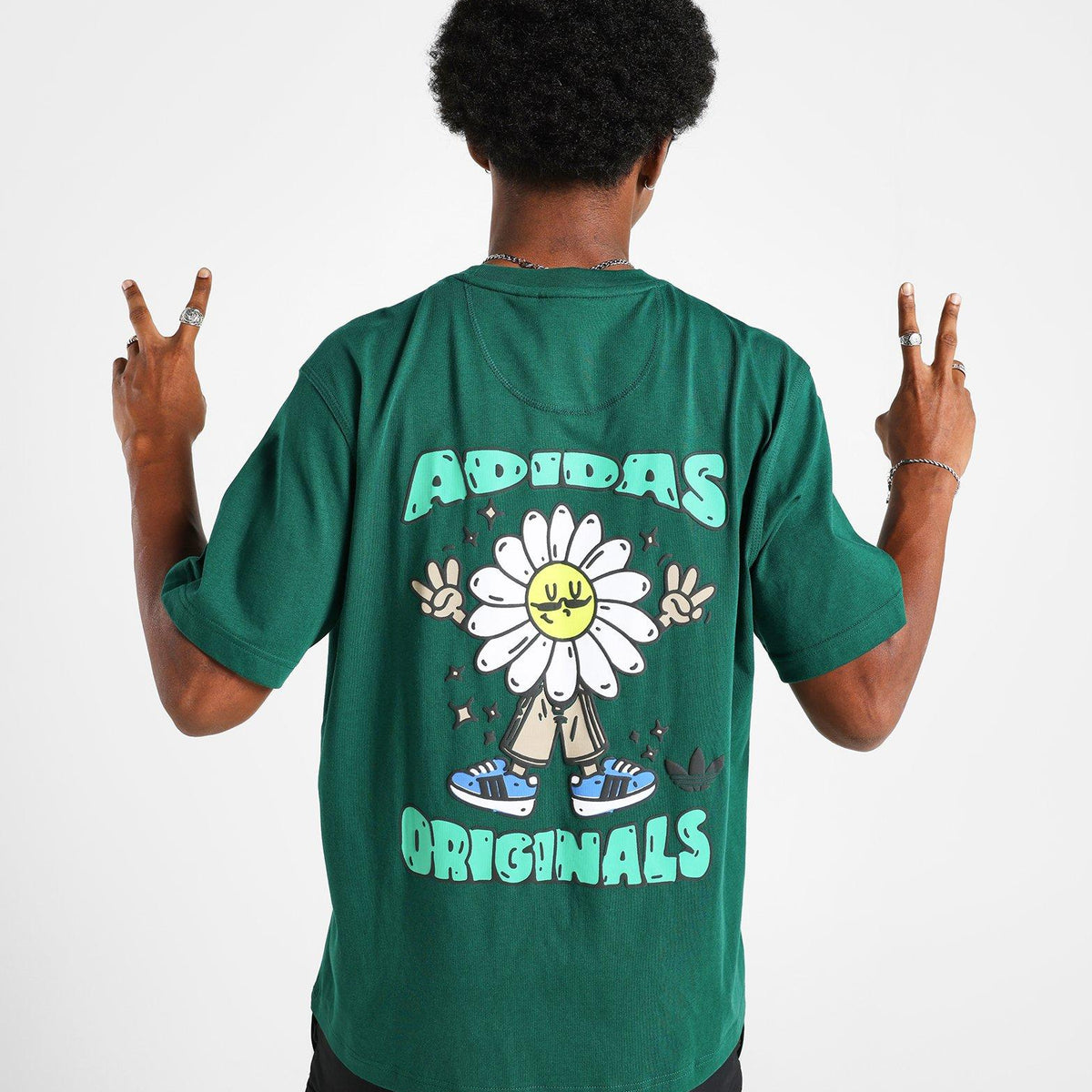 Green adidas Smiley Daisy T-Shirt - JD Sports Singapore