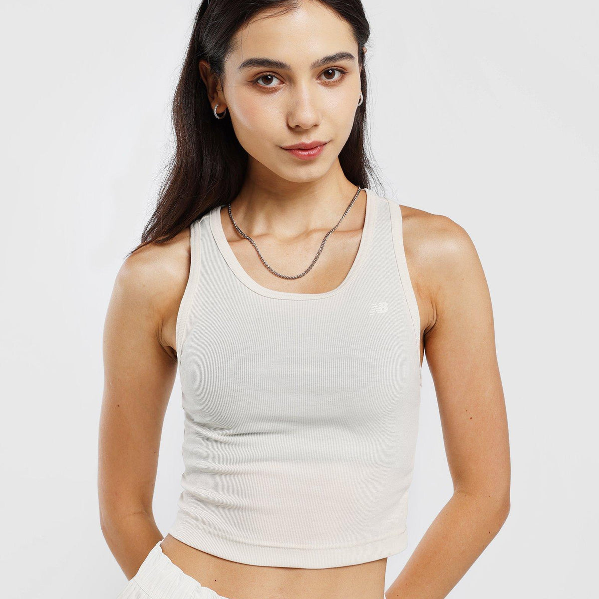 Beige New Balance Micro-Rib Tank - JD Sports Singapore